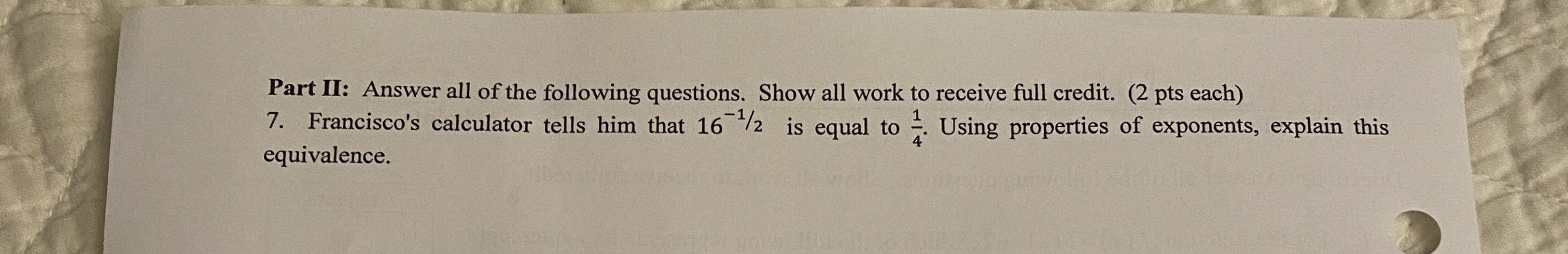 Solved Part II: Answer all of the following questions. Show | Chegg.com