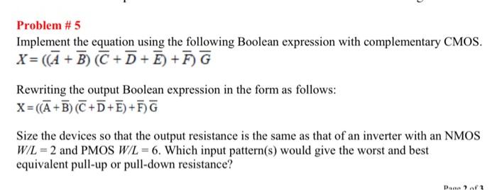 Solved Problem \# 5 Implement the equation using the | Chegg.com