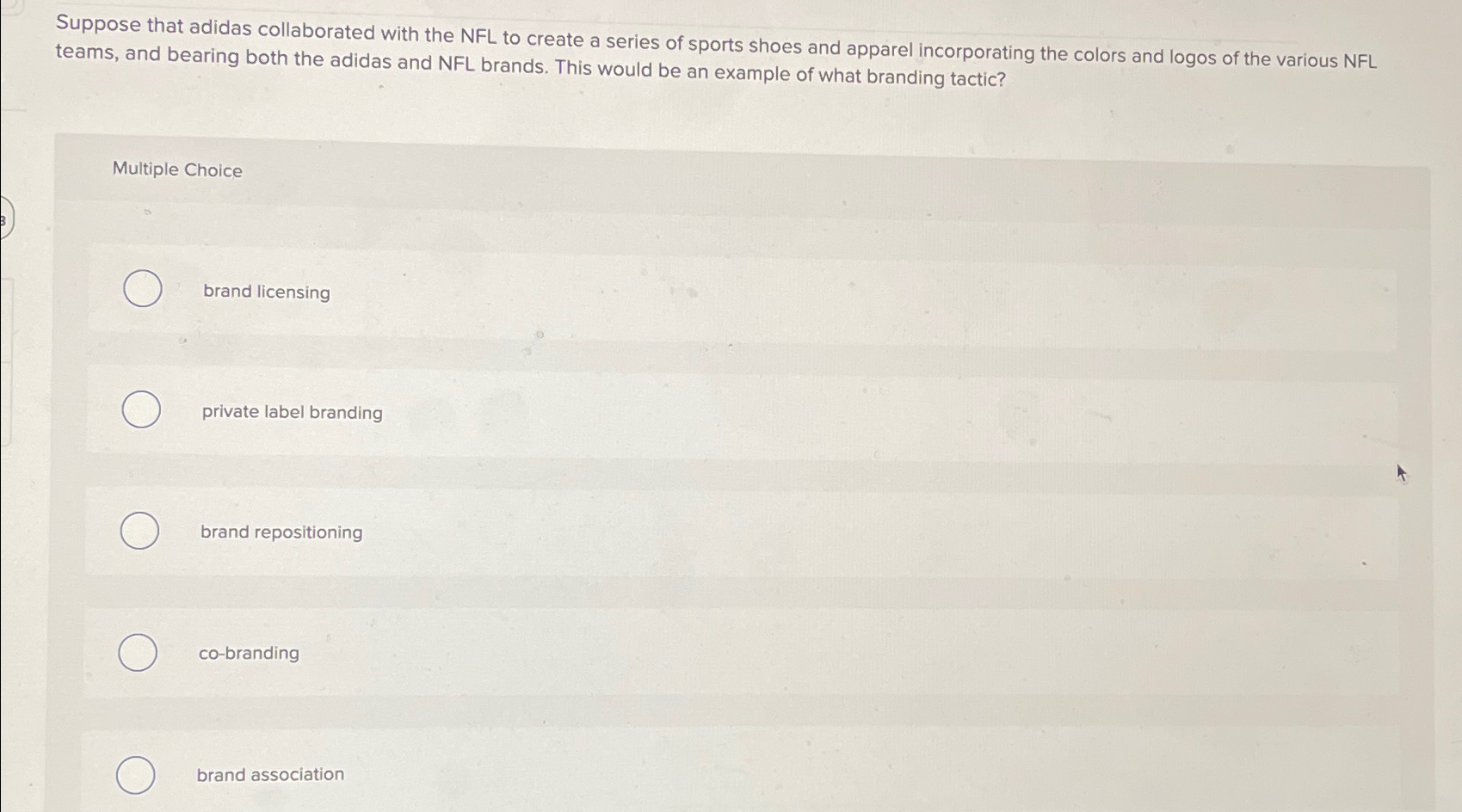 Solved Suppose that adidas collaborated with the NFL to | Chegg.com