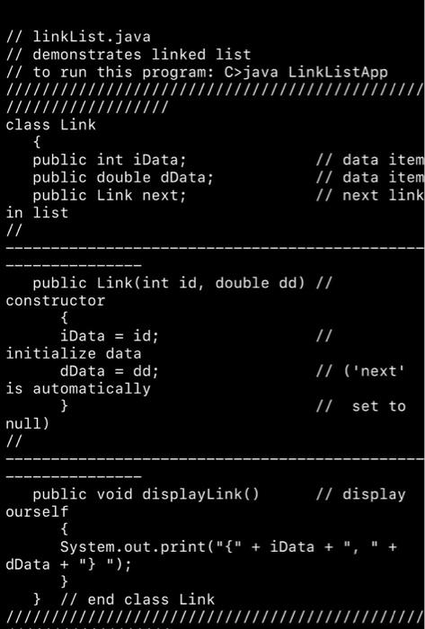 Solved To introduce linked list data structure. DESCRIPTIONS | Chegg.com