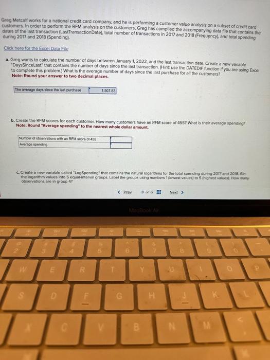 Greg Metcalf works for a national credit card | Chegg.com