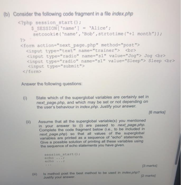 Solved (b) Consider the following code fragment in a file | Chegg.com