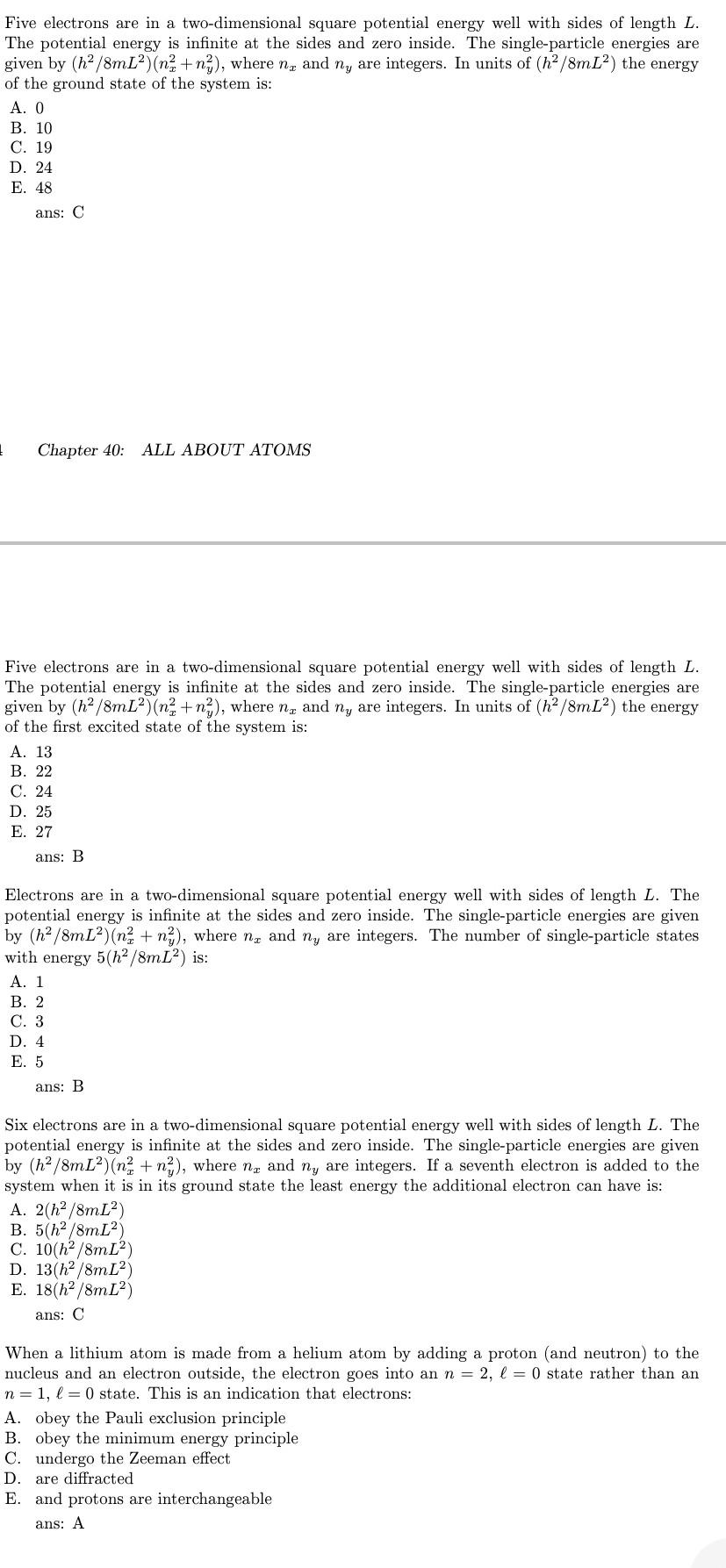 Solved Five electrons are in a two-dimensional square | Chegg.com