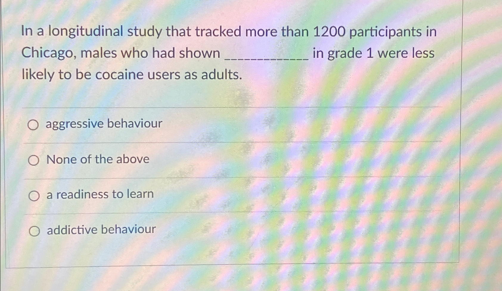 Solved In a longitudinal study that tracked more than 1200 | Chegg.com
