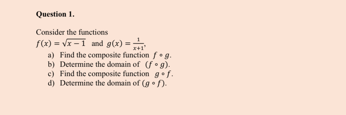 Solved Question 1.Consider the functions f(x)=x-12 ﻿and | Chegg.com
