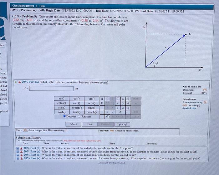 Solved Q13\%) Problem 9: Two powts are located in the | Chegg.com