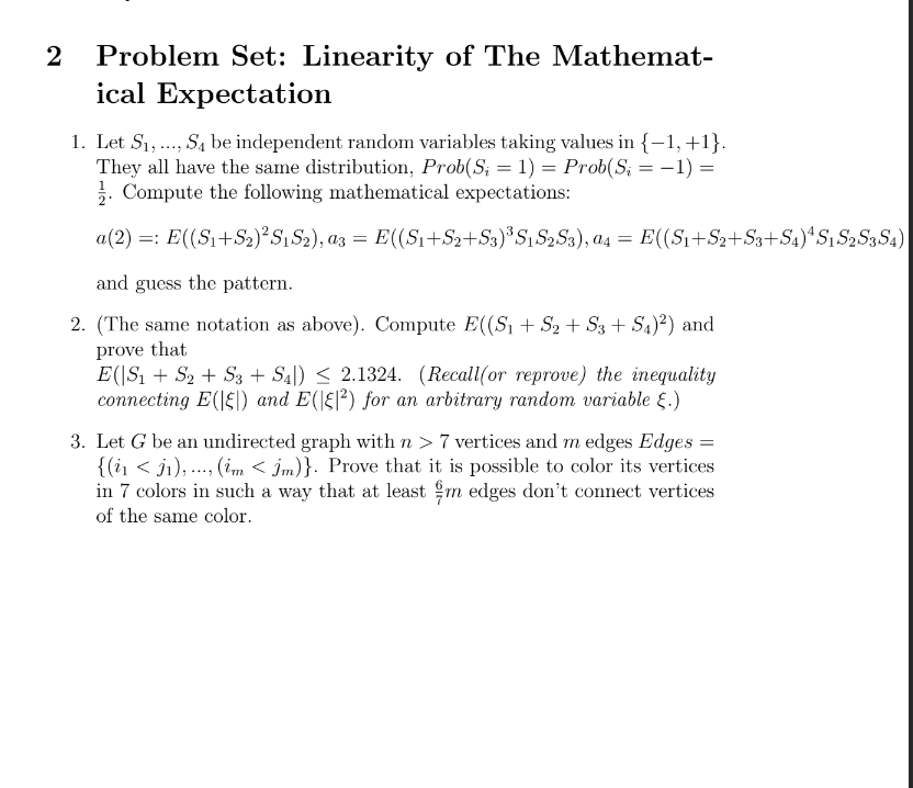 Solved 2 ﻿Problem Set: Linearity of The Mathemat-ical | Chegg.com