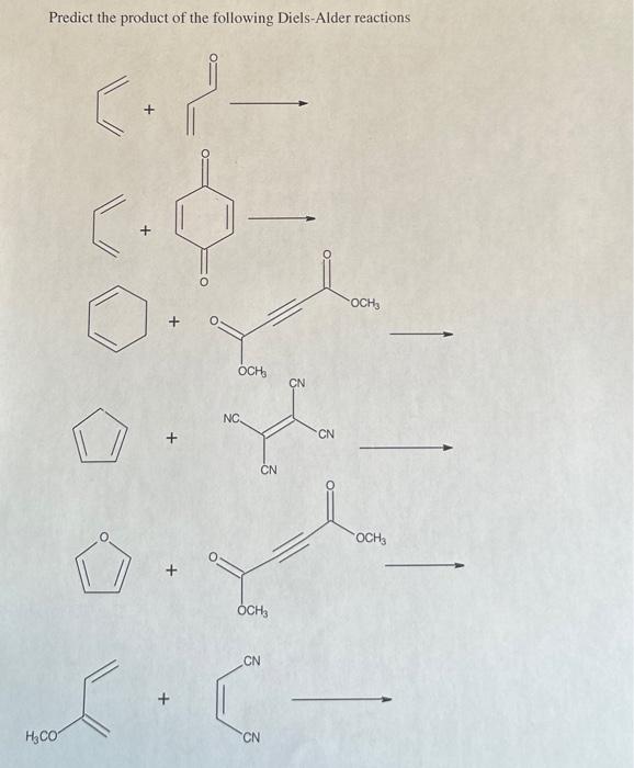 Solved Predict the product of the following Diels-Alder | Chegg.com