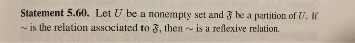 Solved Definition 5.56. Let U be a nonempty set and let F = | Chegg.com