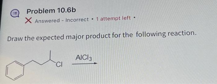 Solved Problem 10 6b Draw The Expected Major Product For