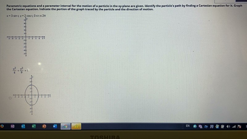Solved Parametric equations and a parameter interval for the | Chegg.com