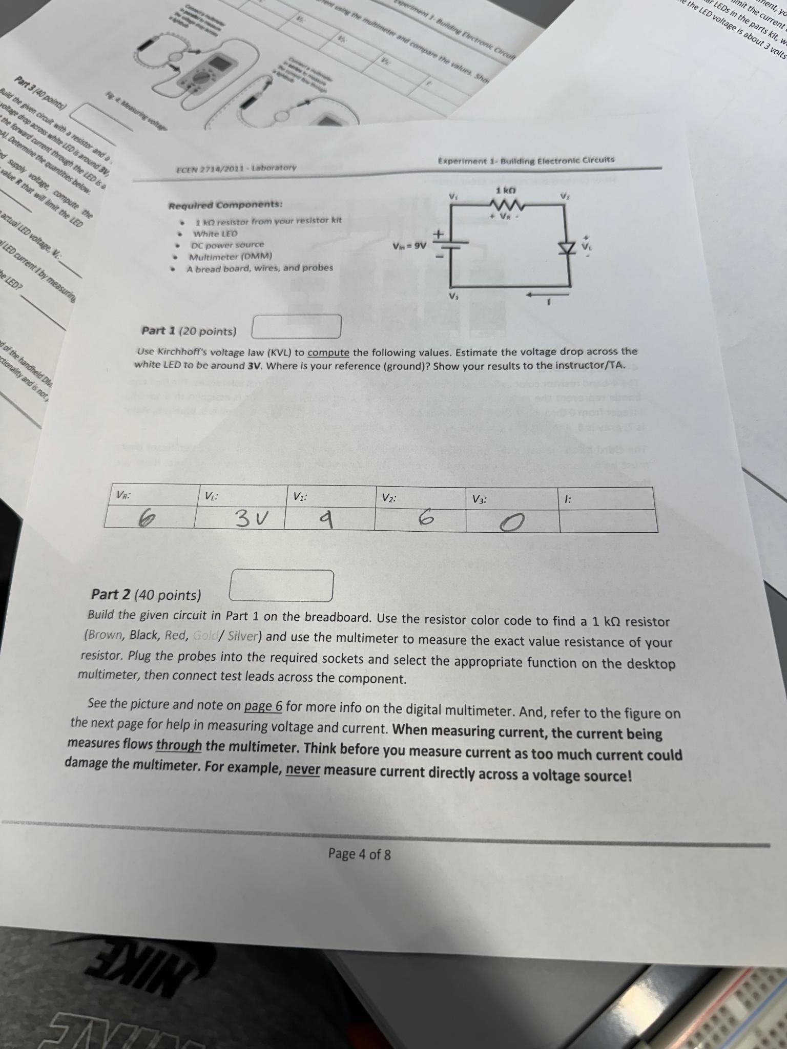 Solved ECEN 2714/2011- Laboratoiy\\nExperiment 1- Building | Chegg.com