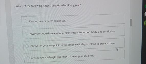 Solved Which of the following is not a suggested outlining | Chegg.com