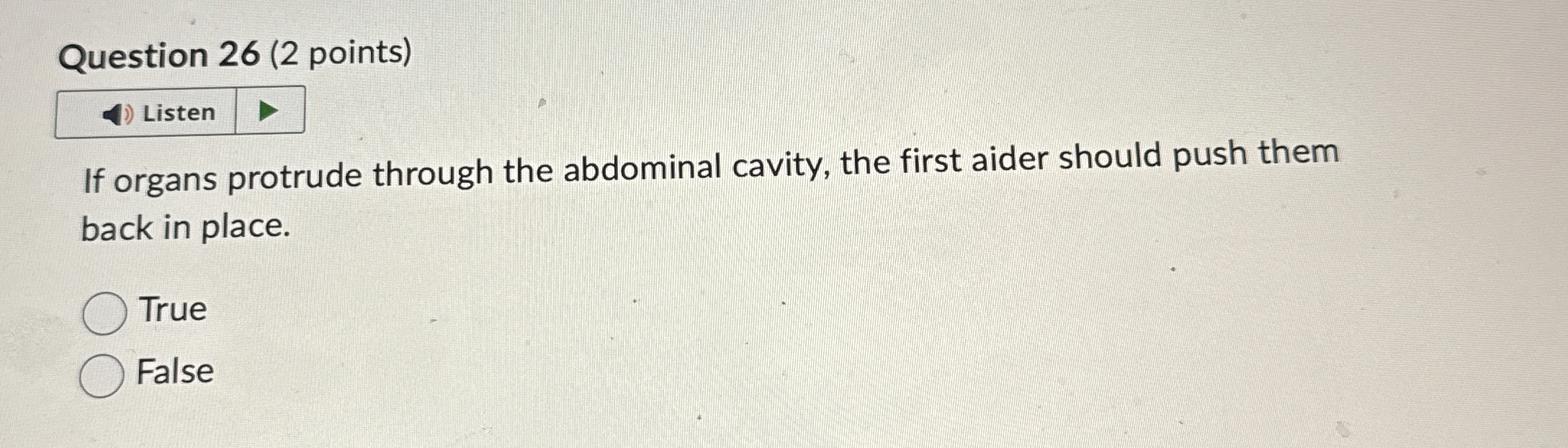 Solved Question 26 (2 ﻿points)ListenIf organs protrude | Chegg.com