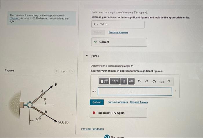 Solved The resultant force acting on the support shown in | Chegg.com