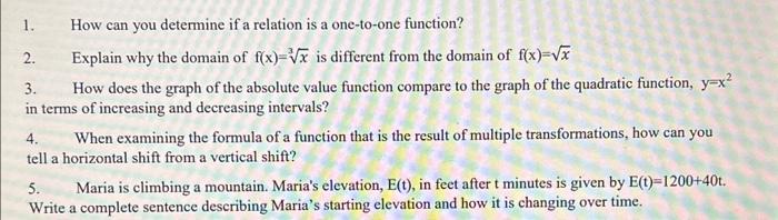 Solved 1. How can you determine if a relation is a | Chegg.com