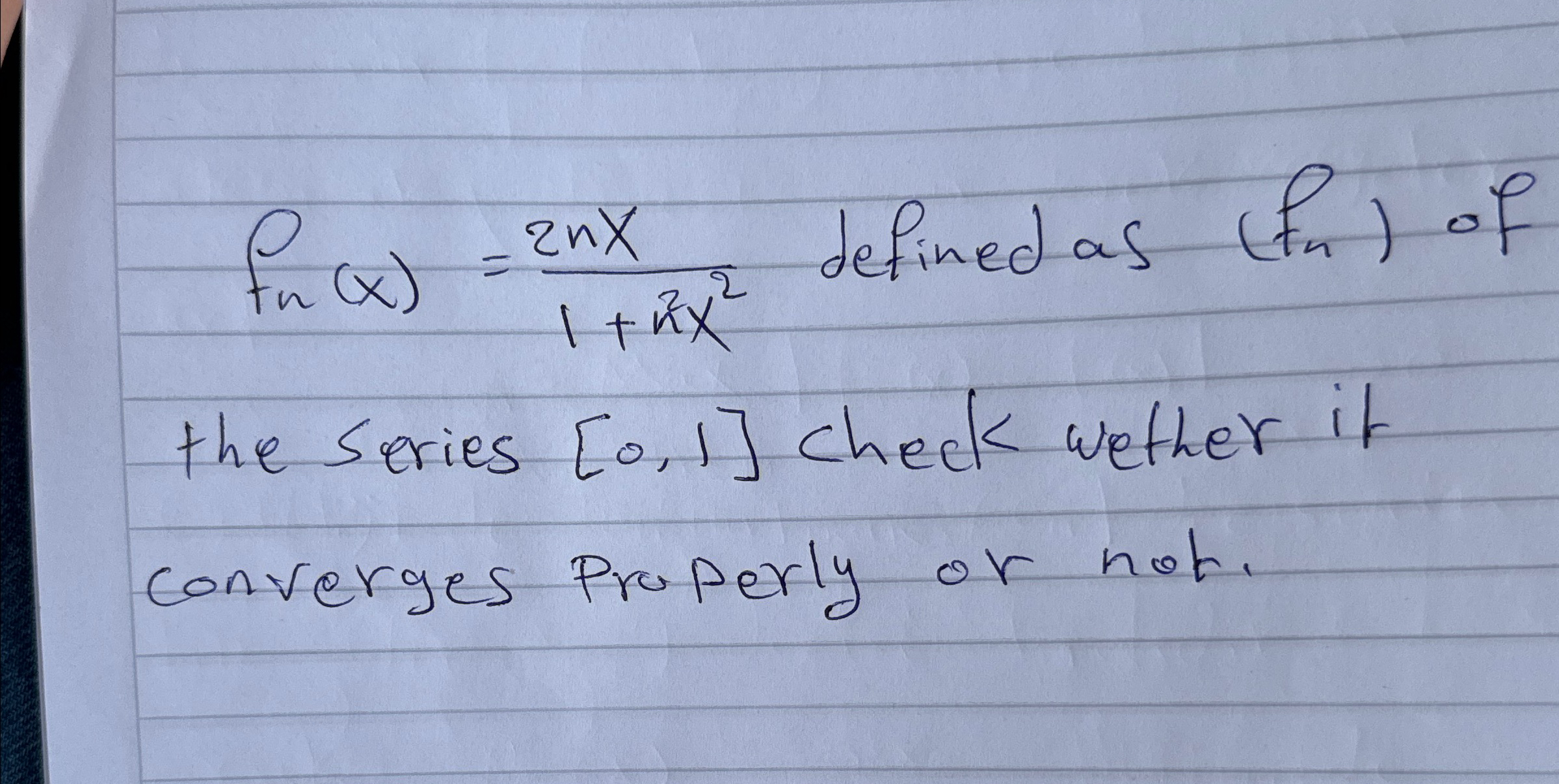 Solved fn(x)=2nx1+k2x2 ﻿definedas (fn) of ﻿the series [0,1] | Chegg.com