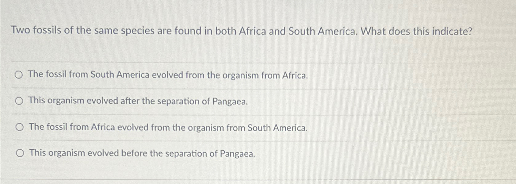 Solved Two fossils of the same species are found in both | Chegg.com