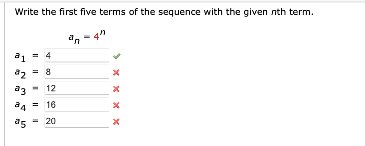 Solved Write the first five terms of ﻿the sequence with the | Chegg.com