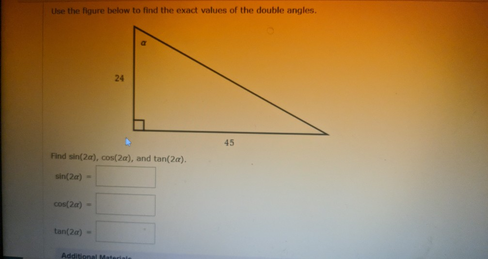 Solved Use the figure below to find the exact values of the | Chegg.com