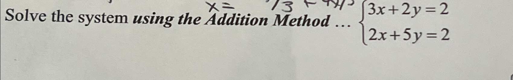 Solved Solve the system using the Addition Method | Chegg.com
