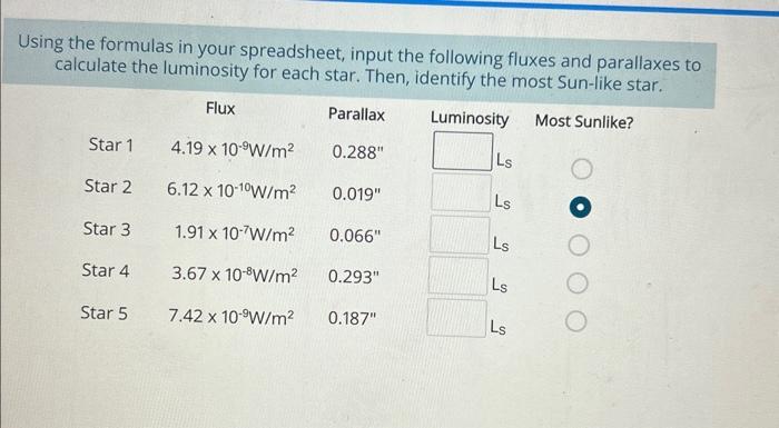 Solved Using the formulas in your spreadsheet, input the | Chegg.com
