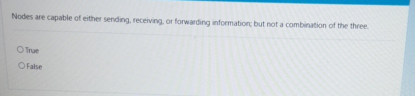 Solved Nodes are capable of either sending, receiving, or | Chegg.com
