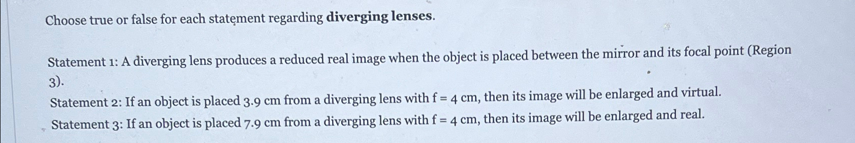 Solved Choose true or false for each statement regarding | Chegg.com