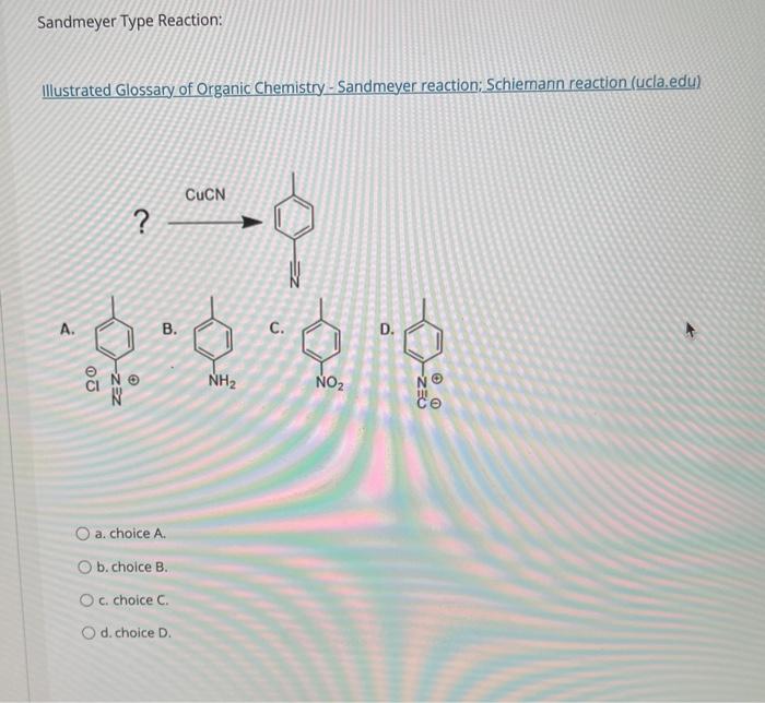Solved Sandmeyer Type Reaction: Illustrated Glossary of | Chegg.com