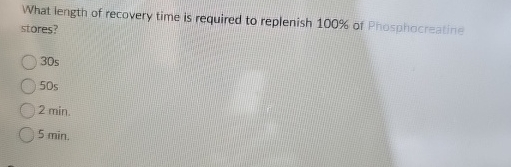 Solved What length of recovery time is required to replenish | Chegg.com