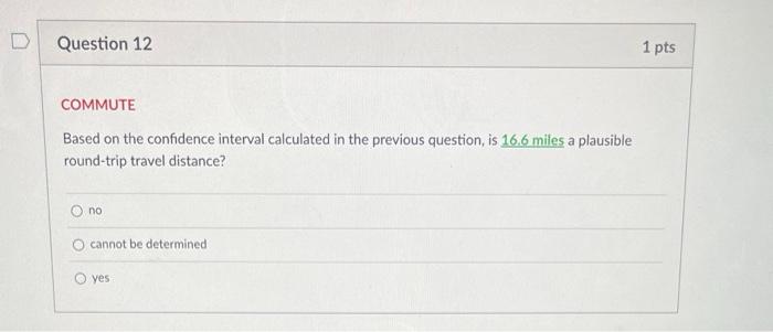 Solved Use the information below for the COMMUTE questions | Chegg.com