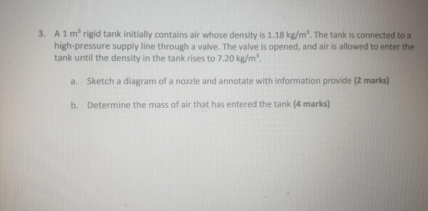 Solved 3. A 1 m3 rigid tank initially contains air whose | Chegg.com