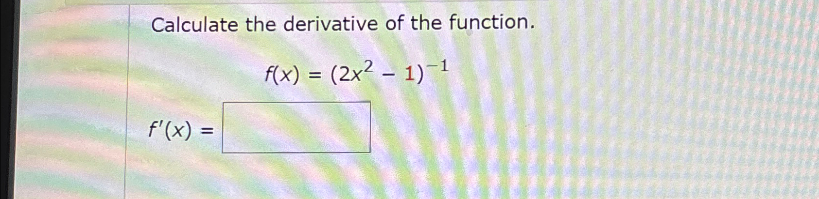Solved Calculate the derivative of the | Chegg.com