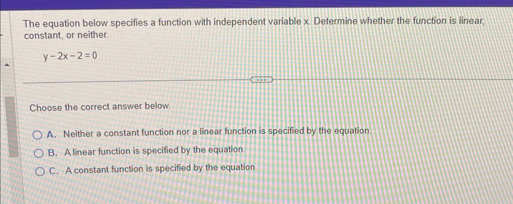 Solved The equation below specifies a function with | Chegg.com