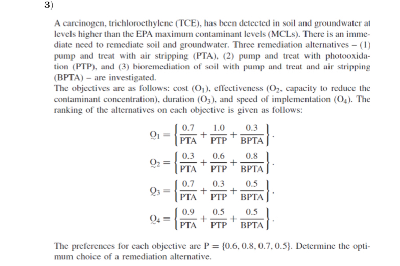 Solved A carcinogen, trichloroethylene (TCE), ﻿has been | Chegg.com
