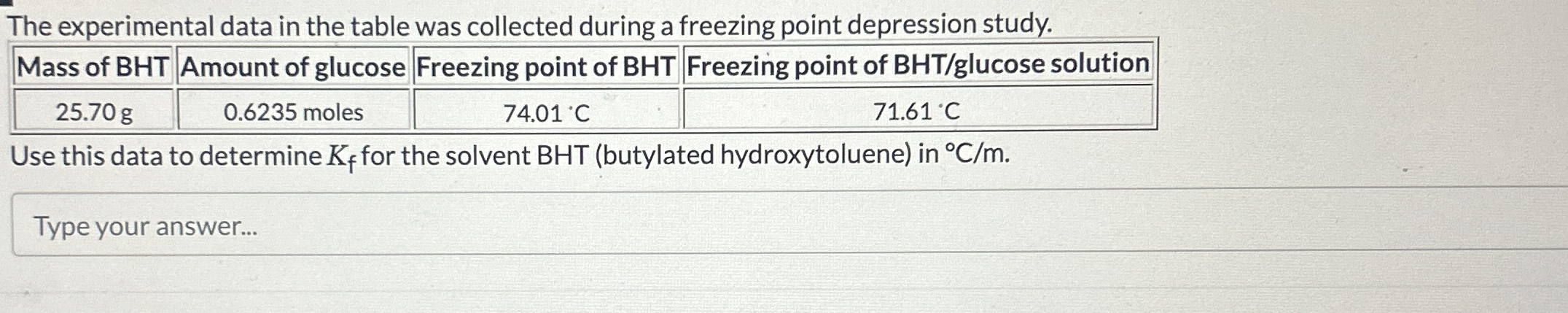 The experimental data in the table was collected | Chegg.com