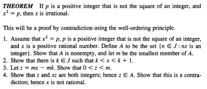 Solved THEOREM If p is a positive integer that is not the | Chegg.com
