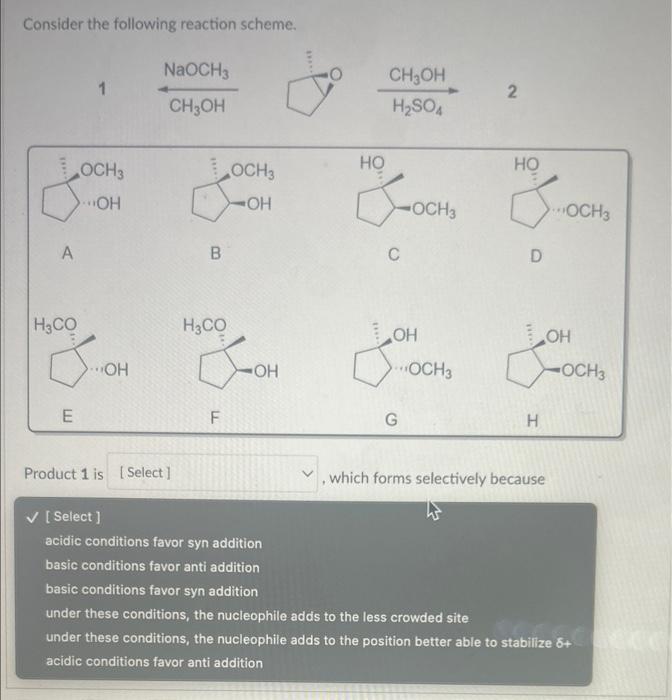 Solved Consider the following reaction scheme. 1CH3OHNaOCH3 | Chegg.com