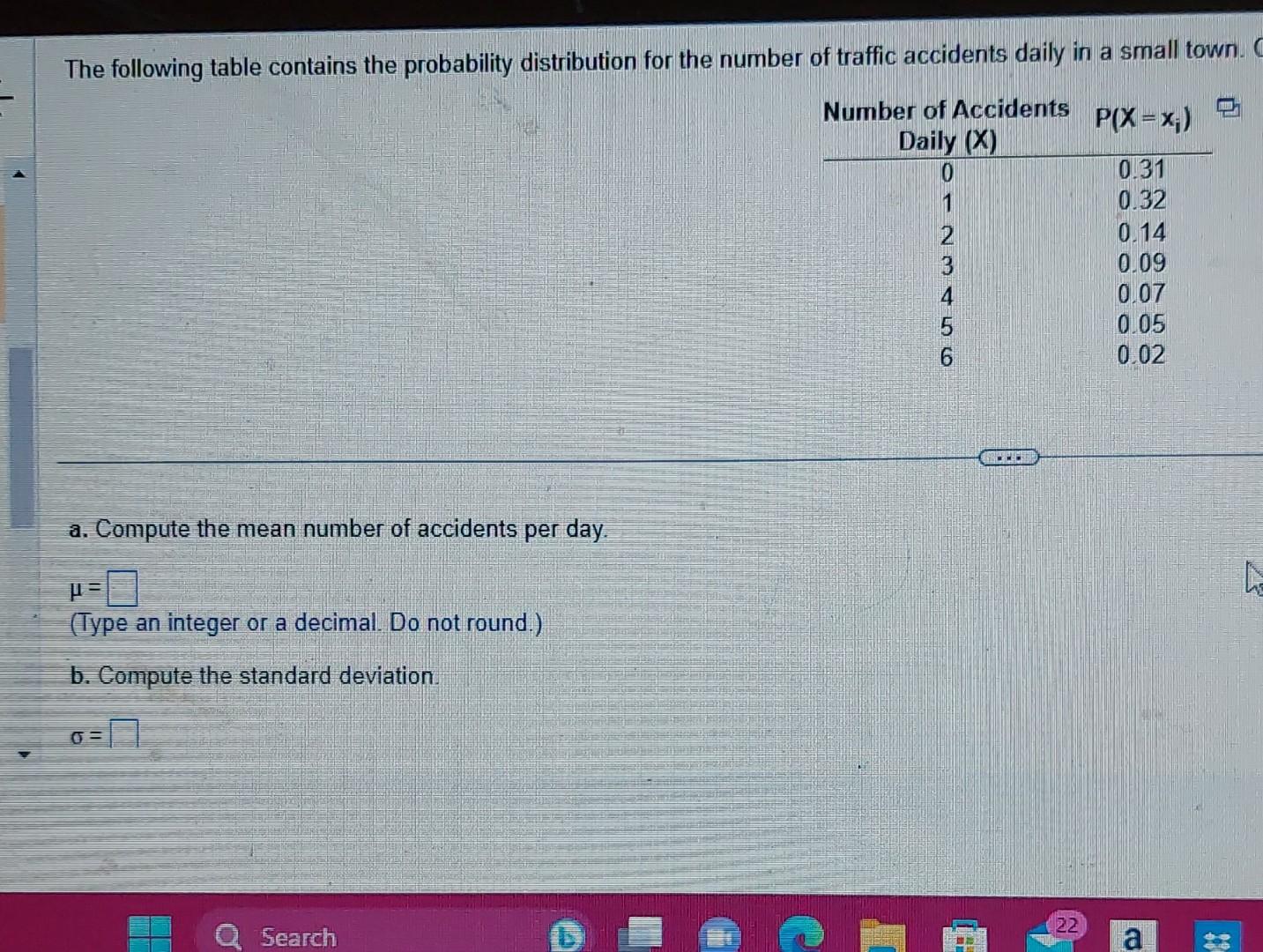 Solved The following table contains the probability | Chegg.com