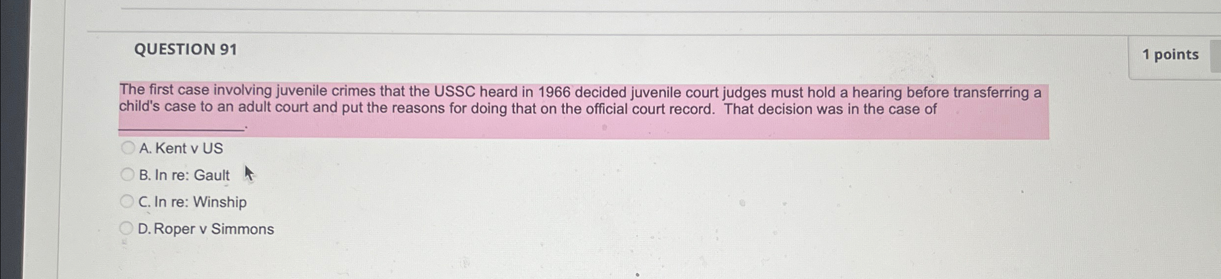Solved Question 911 ﻿pointsthe First Case Involving Juvenile 1535