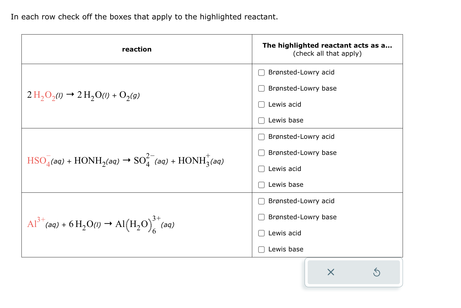 Solved In each row check off the boxes that apply to the | Chegg.com