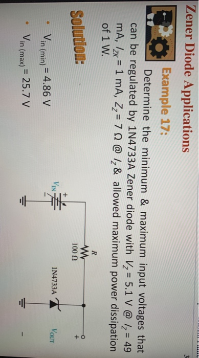Solved Zener Diode Applications Example 17: Determine the | Chegg.com