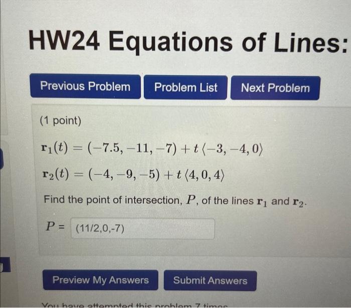 Solved HW24 Equations of Lines: (1 point) | Chegg.com