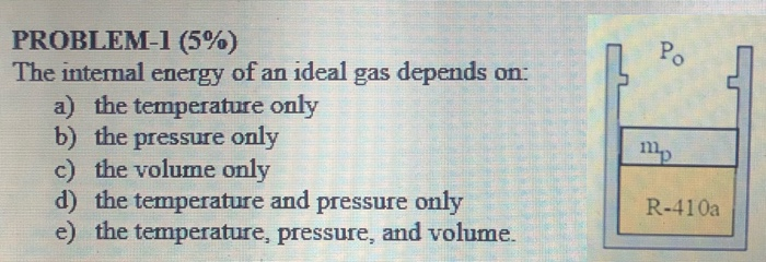 Solved PROBLEM-1 (5%) The internal energy of an ideal gas | Chegg.com