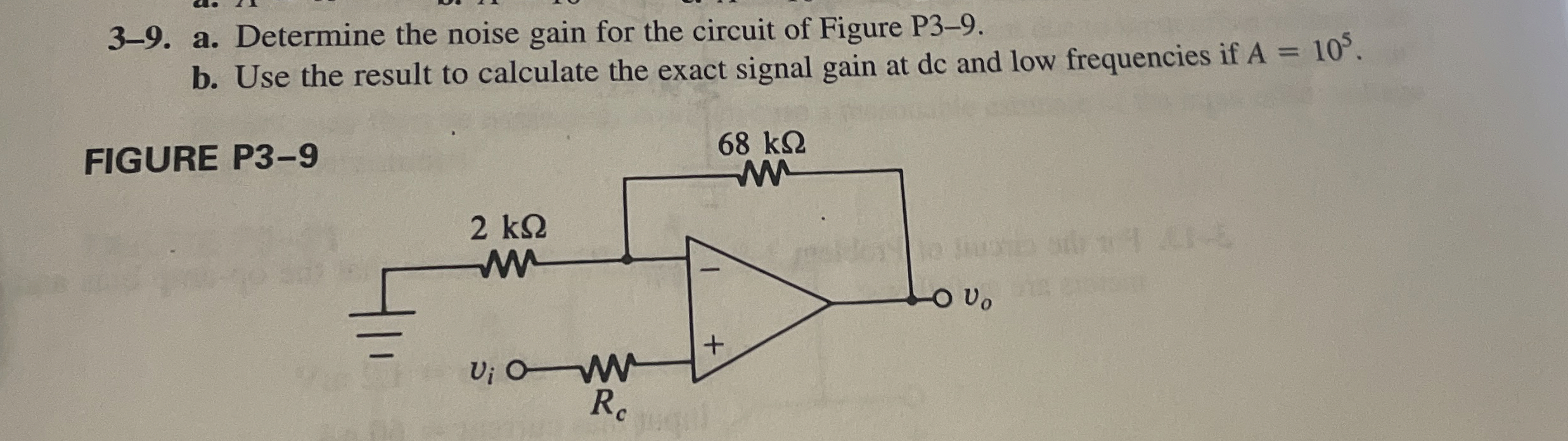 Solved 3-9. ﻿a. ﻿Determine the noise gain for the circuit of | Chegg.com