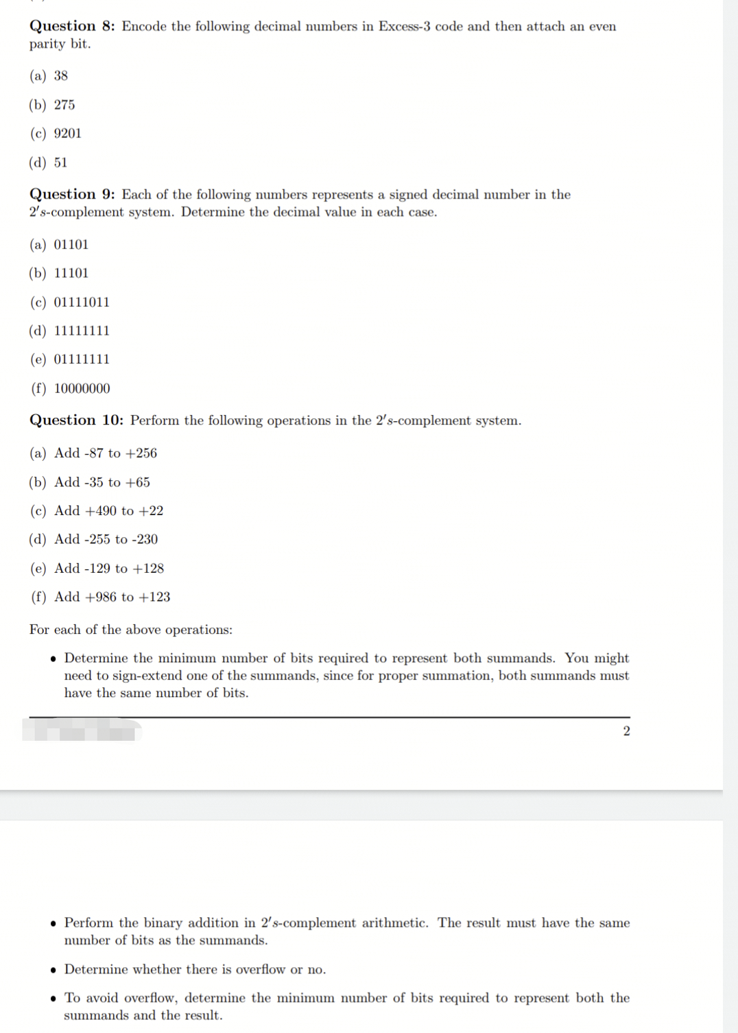 Solved Question 8: Encode the following decimal numbers in | Chegg.com Solved Question 8: Encode the following decimal numbers in | Chegg.com