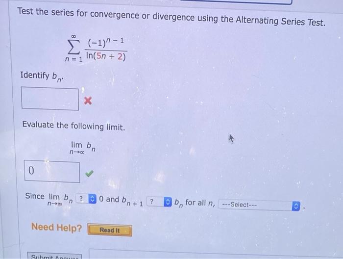 Solved Test the series for convergence or divergence using | Chegg.com