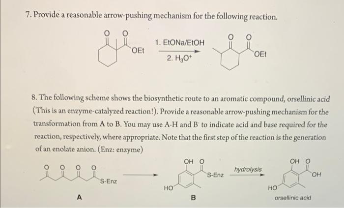 Solved 7. Provide a reasonable arrow.pushing mechanism for | Chegg.com