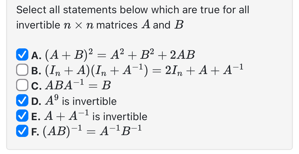 Solved Select all statements below which are true for all | Chegg.com