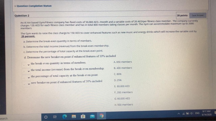 Solved * Question Completion Status Question 2 20 points | Chegg.com